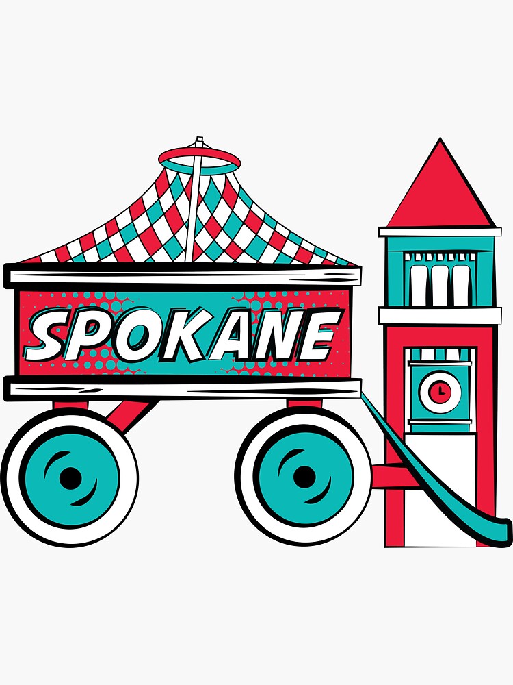 "Spokane Red Wagon" Sticker by spokaneswagshop | Redbubble