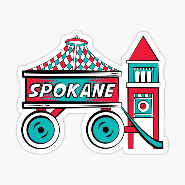 "Spokane Red Wagon" Sticker by spokaneswagshop | Redbubble