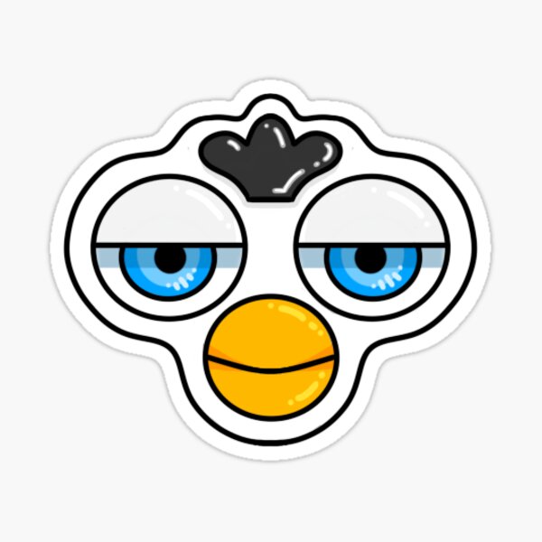 "Classic Furby Face in White" Sticker by larrysloot | Redbubble