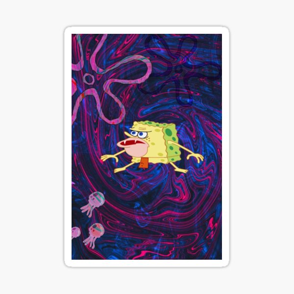 "Trippy Caveman SpongeBob Tapestry" Sticker for Sale by siobhanryan9889 ...