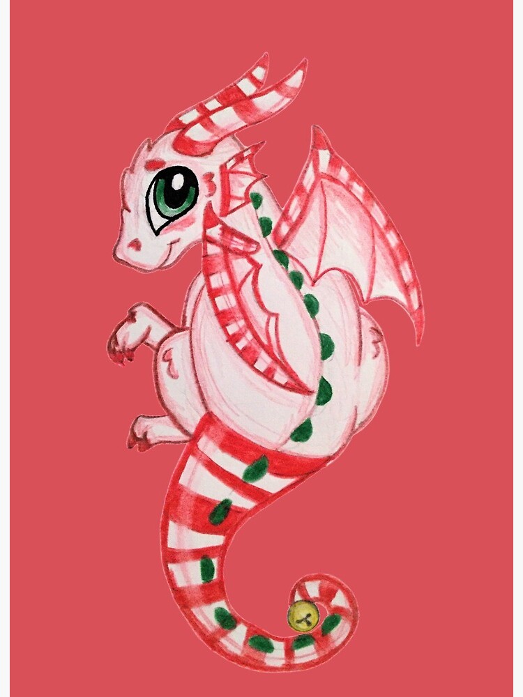 "Candy Cane Dragon" Art Board Print for Sale by snowydeer | Redbubble