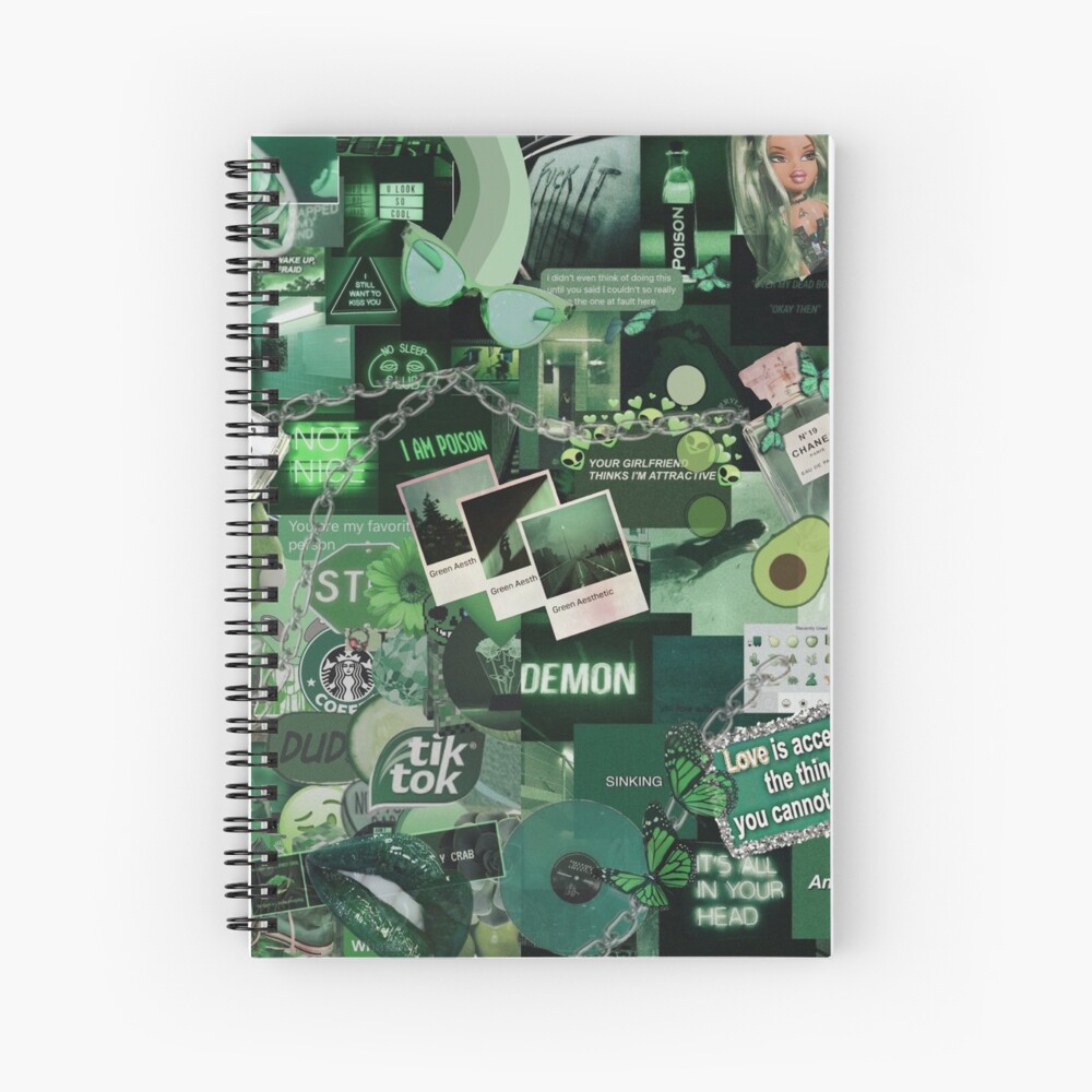 "green aesthetic " Spiral Notebook for Sale by mekmonty | Redbubble