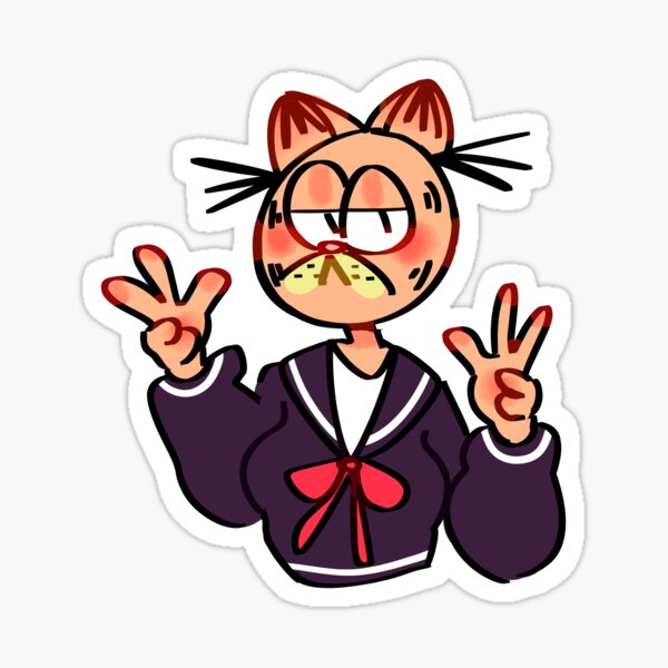 "anime garfield" Sticker by grafoelf | Redbubble