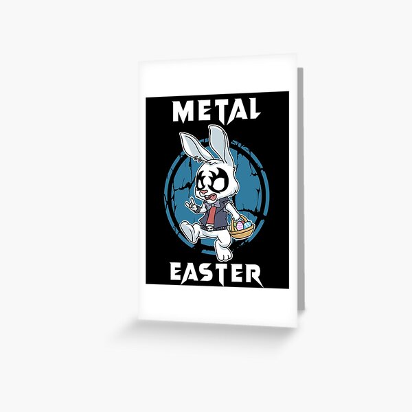 "Happy Easter Rock Horns Metalhead Heavy Metal" Greeting Card for Sale ...