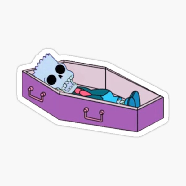"Lofi Skeleton Cartoon in Coffin" Sticker for Sale by dwrys27 | Redbubble