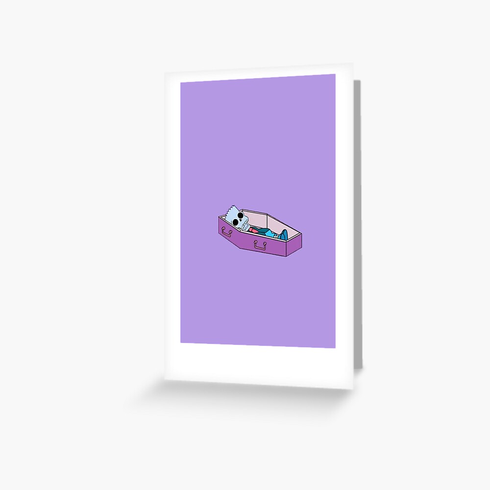 "Lofi Skeleton Cartoon in Coffin" Greeting Card for Sale by dwrys27 ...