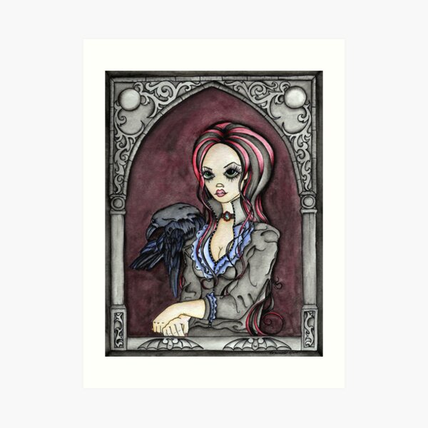 "Lenore and the Raven" Art Print by ckdesigns | Redbubble