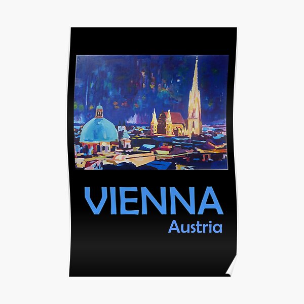 "Retro Travel Poster Vienna Austria" by artshop77 | Redbubble