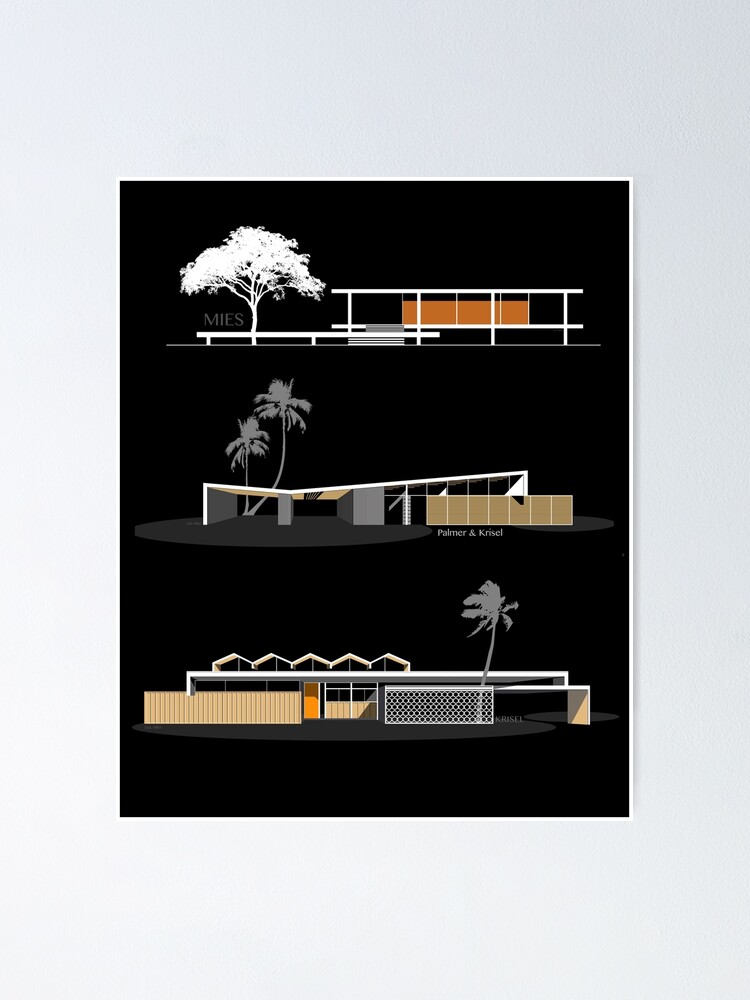 "MCM Architecture Houses Trio #1" Poster for Sale by DC Hillier | Redbubble