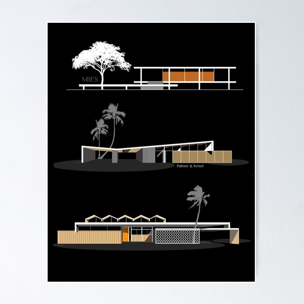 "MCM Architecture Houses Trio #1" Poster for Sale by DC Hillier | Redbubble