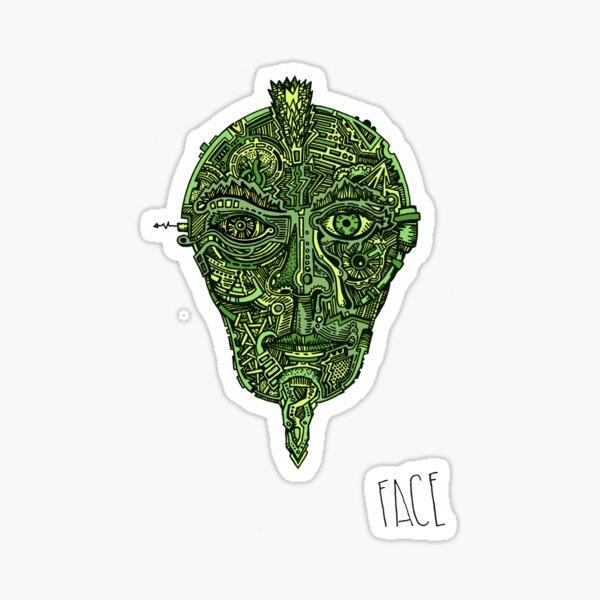 "GreenFace" Sticker by PangeaStudio | Redbubble