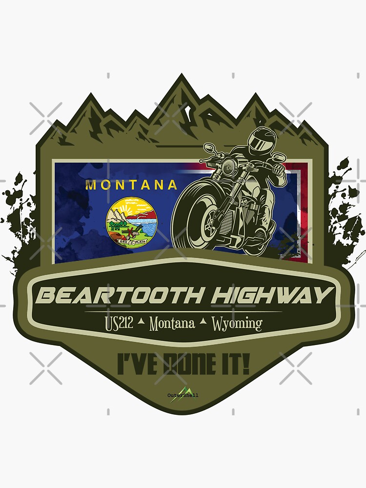"Beartooth Highway US 212 Motorcycle Car RV Cycle Sticker & T-Shirt 02 ...
