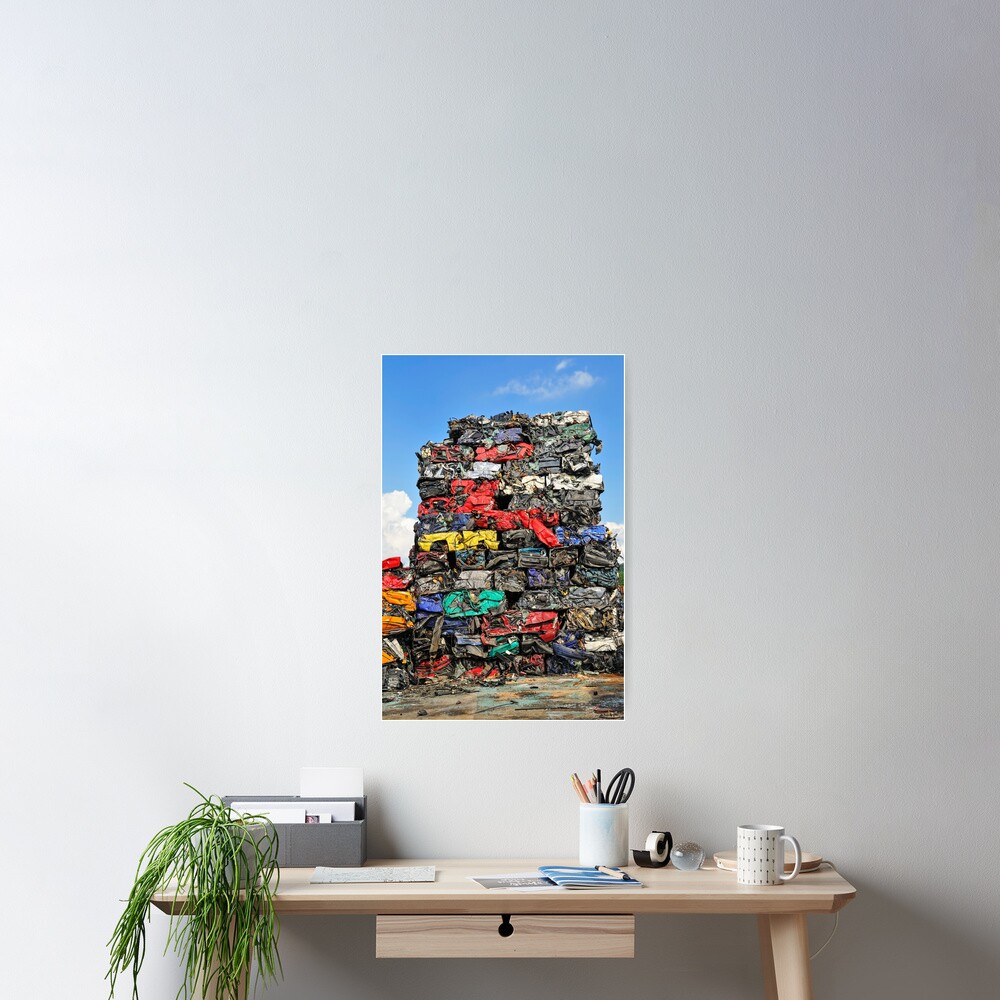 "Scrap Car Sculpture on a Junkyard" Art Board Print for Sale by mhfoto ...