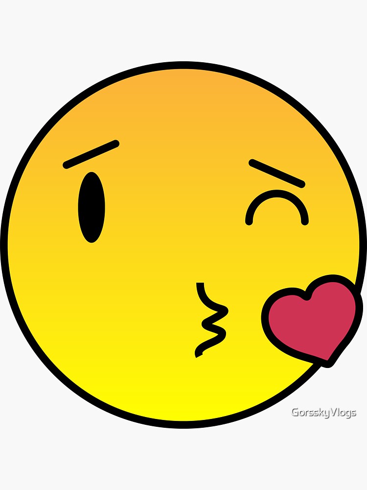 "Kiss Emoji" Sticker for Sale by GorsskyVlogs | Redbubble