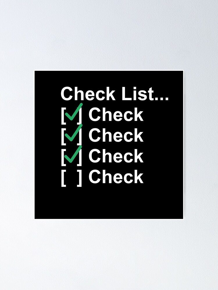 "Check List" Poster by rafalino | Redbubble