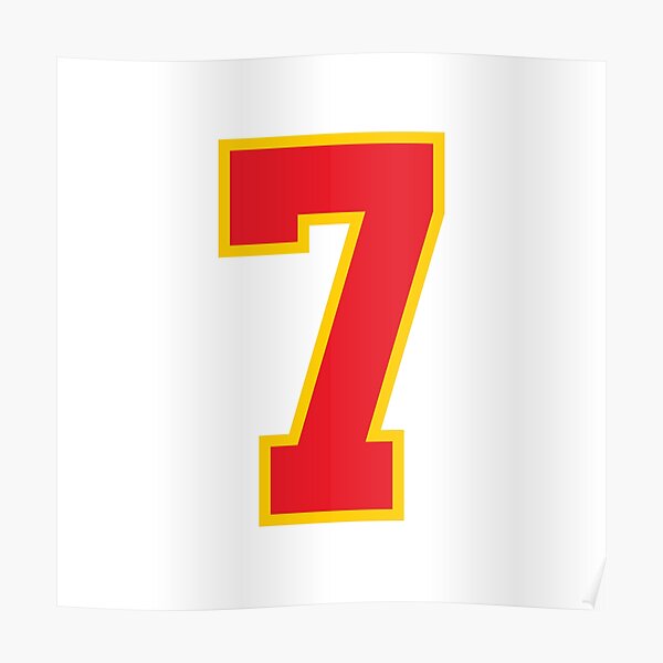 "7 Jersey Number, Seven Red" Poster by elhefe | Redbubble