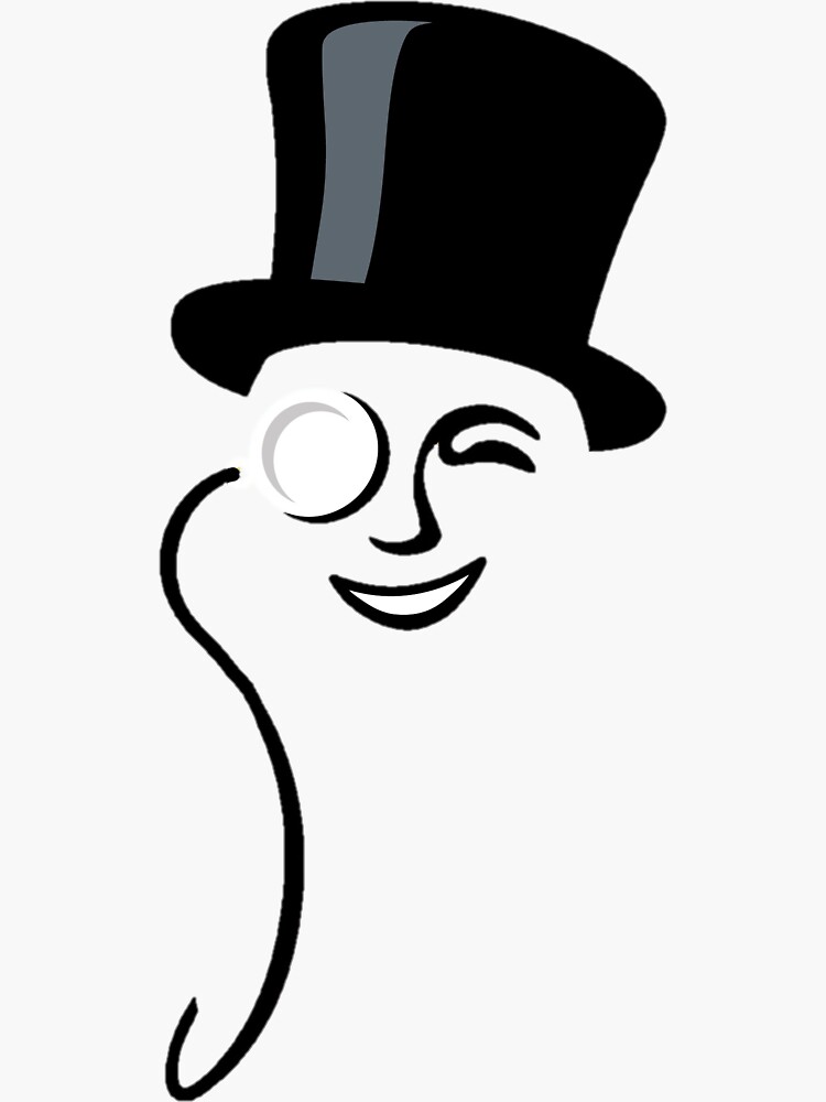 "Top Hat Monocle " Sticker for Sale by ElijahMoonProd | Redbubble