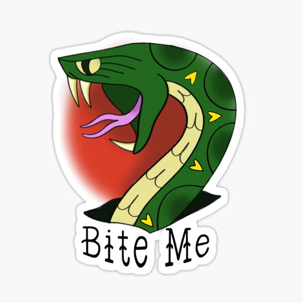 "Bite me" Sticker for Sale by lizajambalaya | Redbubble