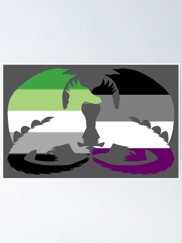 Aro Ace Pride Dragons Poster For Sale By Shaneisadragon Redbubble
