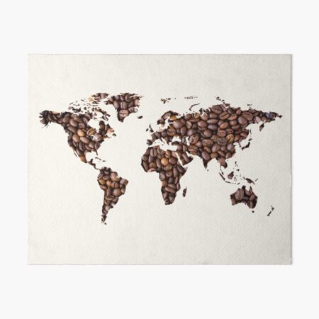 "Coffee map of the world" Art Board Print for Sale by imaginemangoes ...