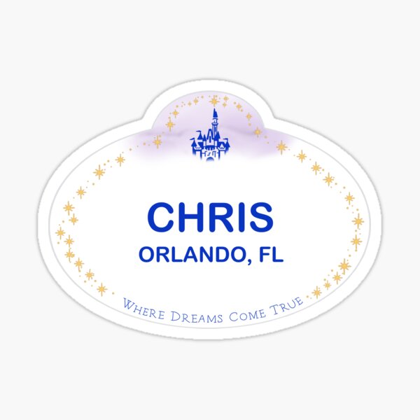 "Chris from Orlando Name Tag" Sticker for Sale by HENRM085 | Redbubble