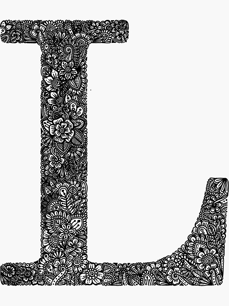 "Zentangle letter L" Sticker by plozanoalcalde | Redbubble