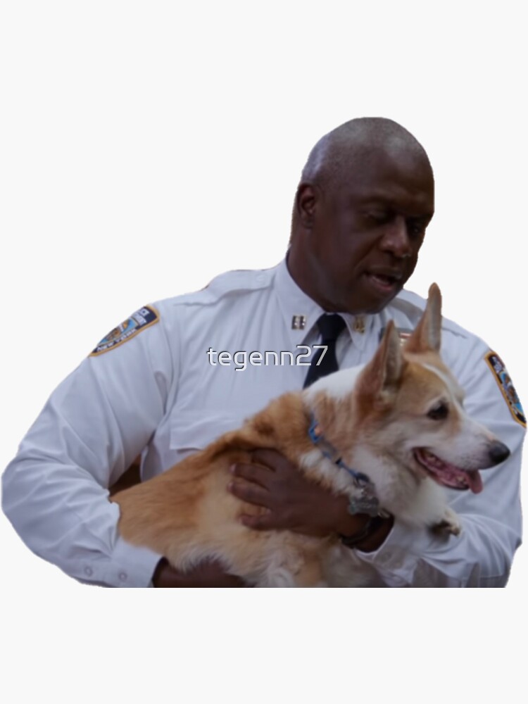 "Captain Holt and Cheddar - B99" Sticker for Sale by tegenn27 | Redbubble