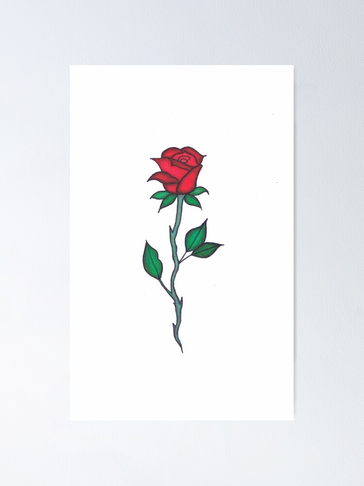 "Rose Drawing" Poster for Sale by bridgettracy | Redbubble