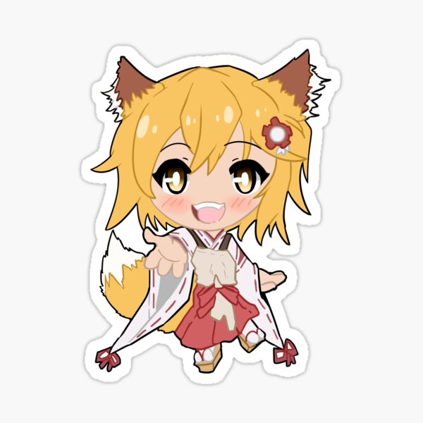 "Helpful Fox Senko San" Sticker for Sale by kelsmister | Redbubble
