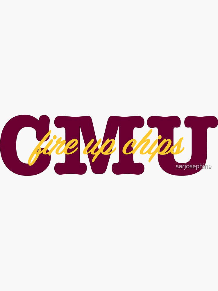 "CMU Fire Up" Sticker for Sale by sarjosephine | Redbubble