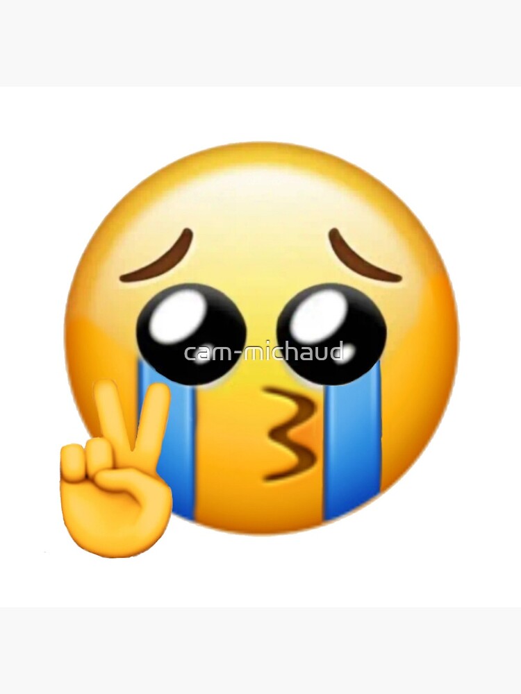 "crying peace sign emoji" Throw Pillow for Sale by cam-michaud | Redbubble