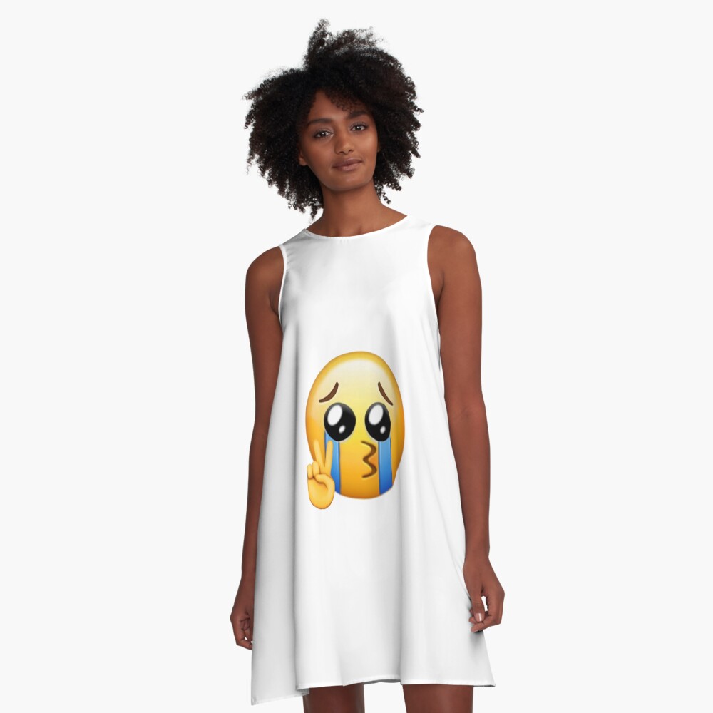 "crying peace sign emoji" Sticker for Sale by cam-michaud | Redbubble
