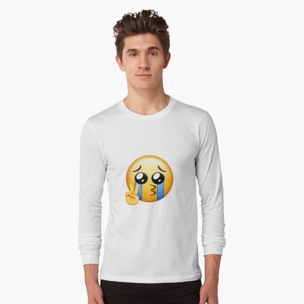 "crying peace sign emoji" Sticker for Sale by cam-michaud | Redbubble