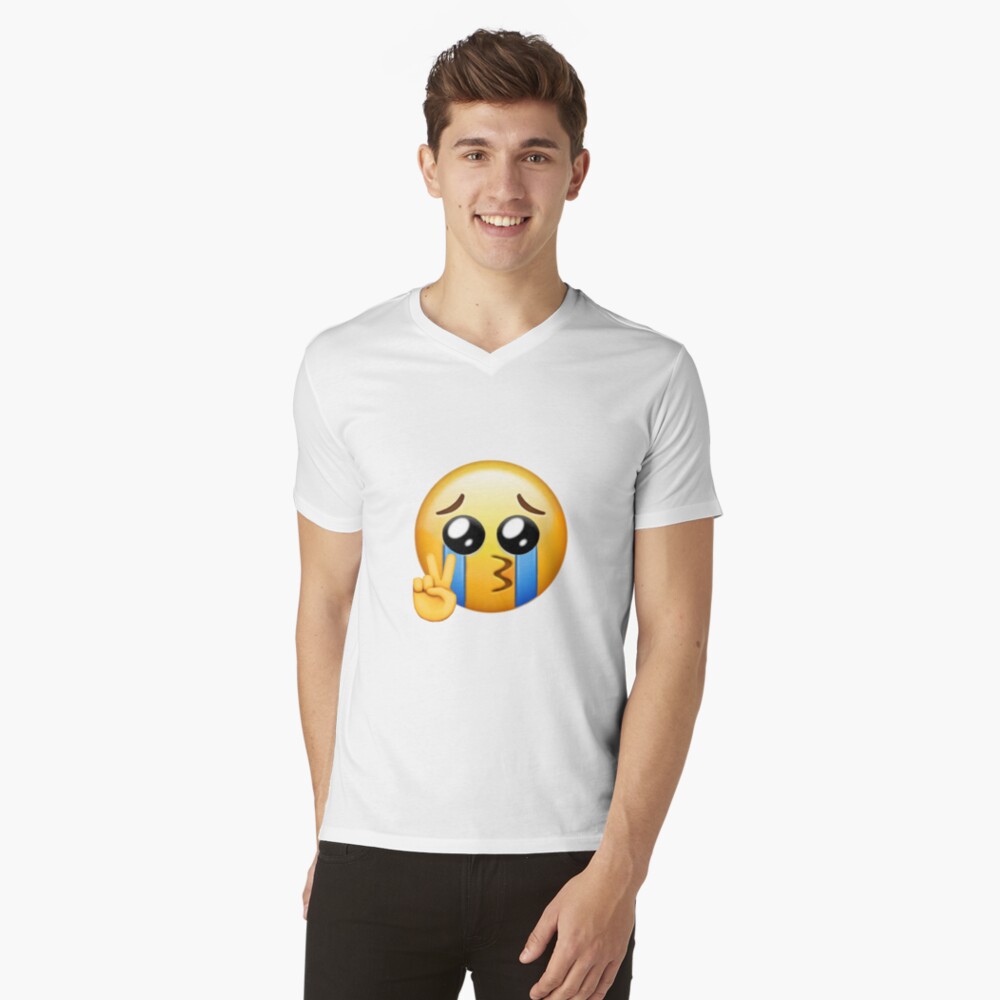 "crying peace sign emoji" Sticker for Sale by cam-michaud | Redbubble