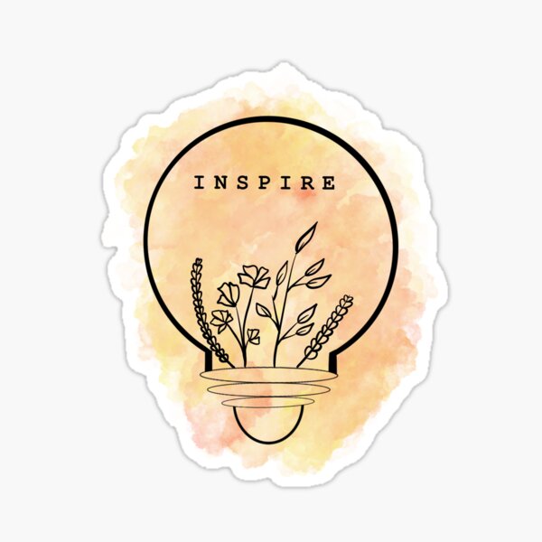 "Inspire Lightbulb" Sticker for Sale by Amday | Redbubble