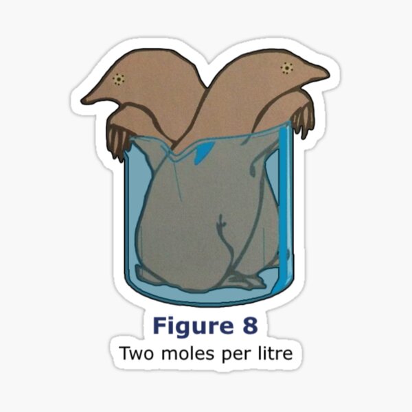 "Two Moles Per Liter" Sticker for Sale by Socks317 | Redbubble