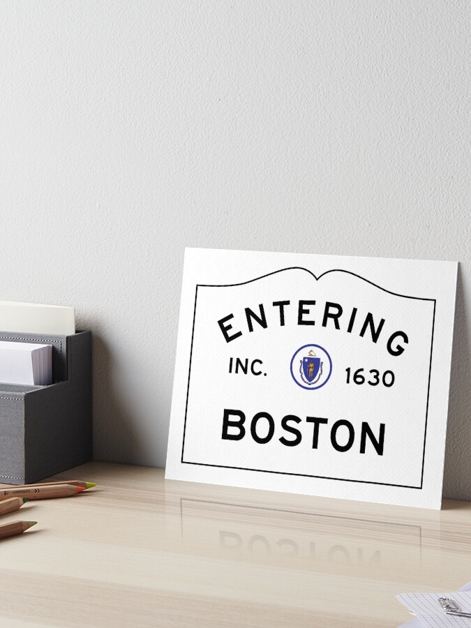 "Entering Boston - Commonwealth of Massachusetts Road Sign" Art Board ...