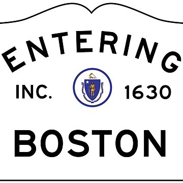 "Entering Boston - Commonwealth of Massachusetts Road Sign" Art Board ...