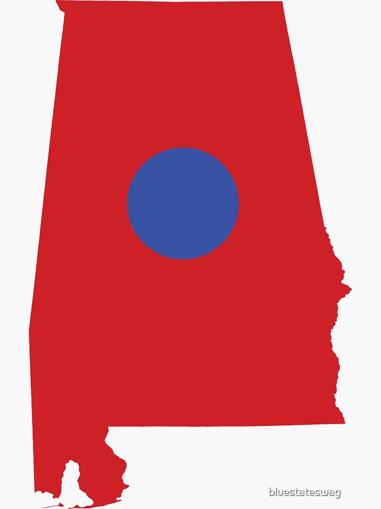"Alabama Blue Dot in a Red State" Sticker for Sale by bluestateswag ...