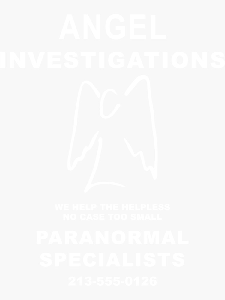 "Angel Investigations " Sticker for Sale by Texterns | Redbubble