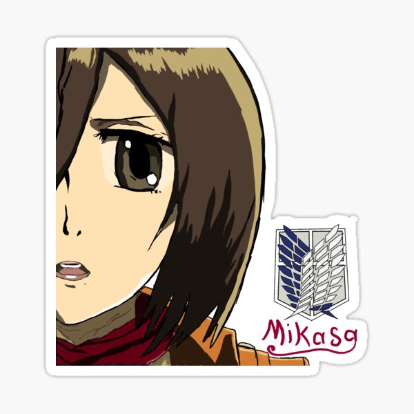 "Attack on Titan - Mikasa" Sticker by AbSaw | Redbubble