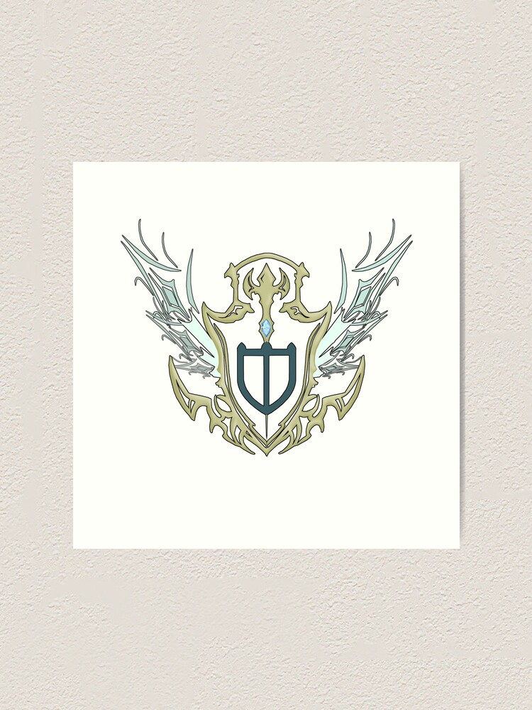 "Final Fantasy XIV Paladin Shield (Black Outline)" Art Print by ...
