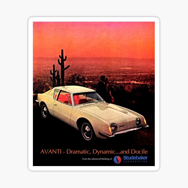 "STUDEBAKER AVANTI" Sticker for Sale by ThrowbackM2 | Redbubble