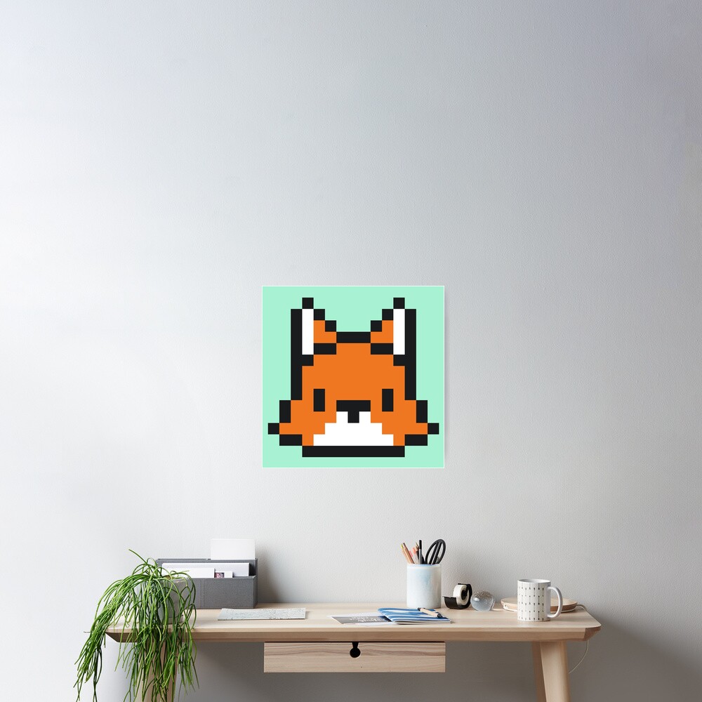 "Super Cute 16pixel 8-bit Fox" Poster for Sale by 8bitpixelart | Redbubble