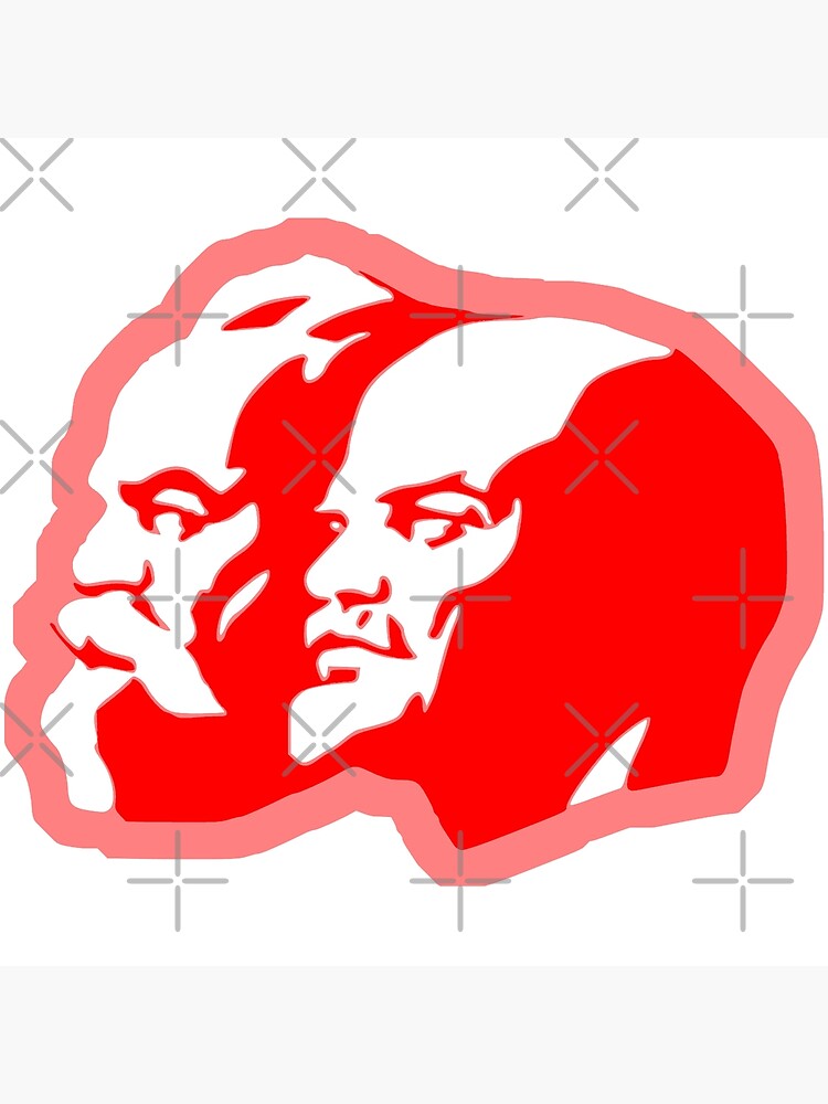 "Marx and Lenin Stylised Sticker" Poster by KulakPosting | Redbubble