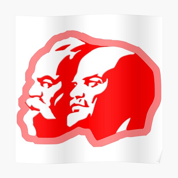 "Marx and Lenin Stylised Sticker" Poster by KulakPosting | Redbubble
