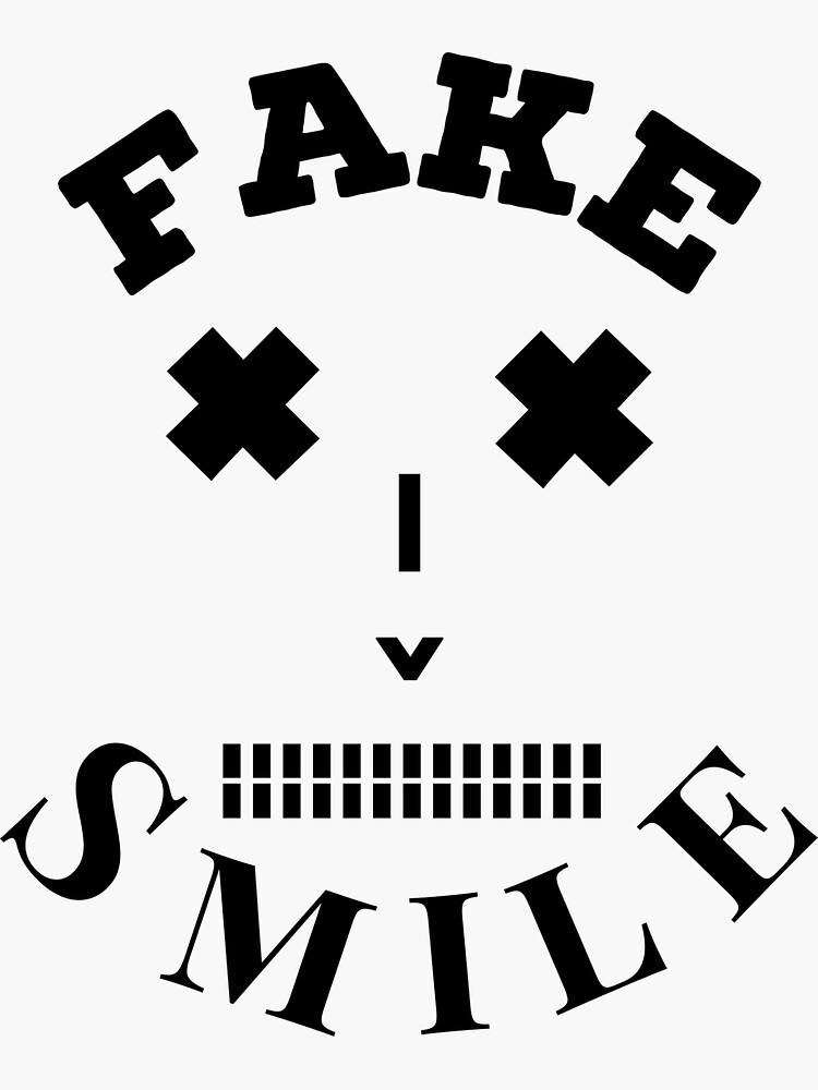 "Fake smile " Sticker for Sale by Kamrocharts | Redbubble