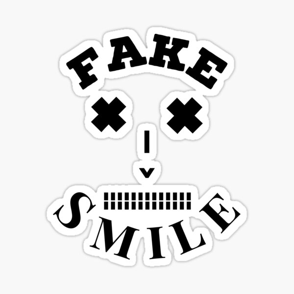 "Fake smile " Sticker for Sale by Kamrocharts | Redbubble