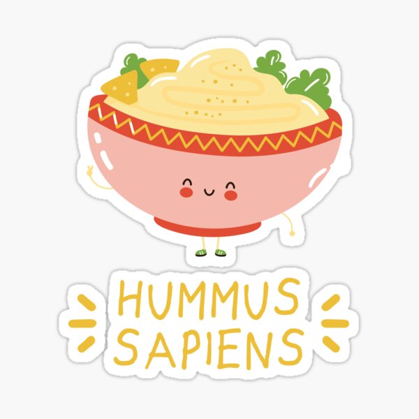 "Funny Hummus Sapiens" Sticker by rawresh6 | Redbubble