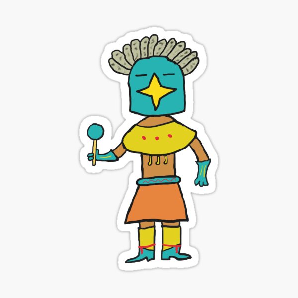 "Hopi Doll Blue Star Kachina" Sticker for Sale by Mark-Ewbie | Redbubble